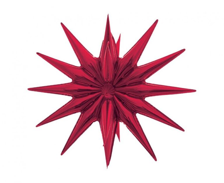 Red 3D Starburst Balloon Air-fill Only – 19.5″ Foil – Tons of Fun Balloons